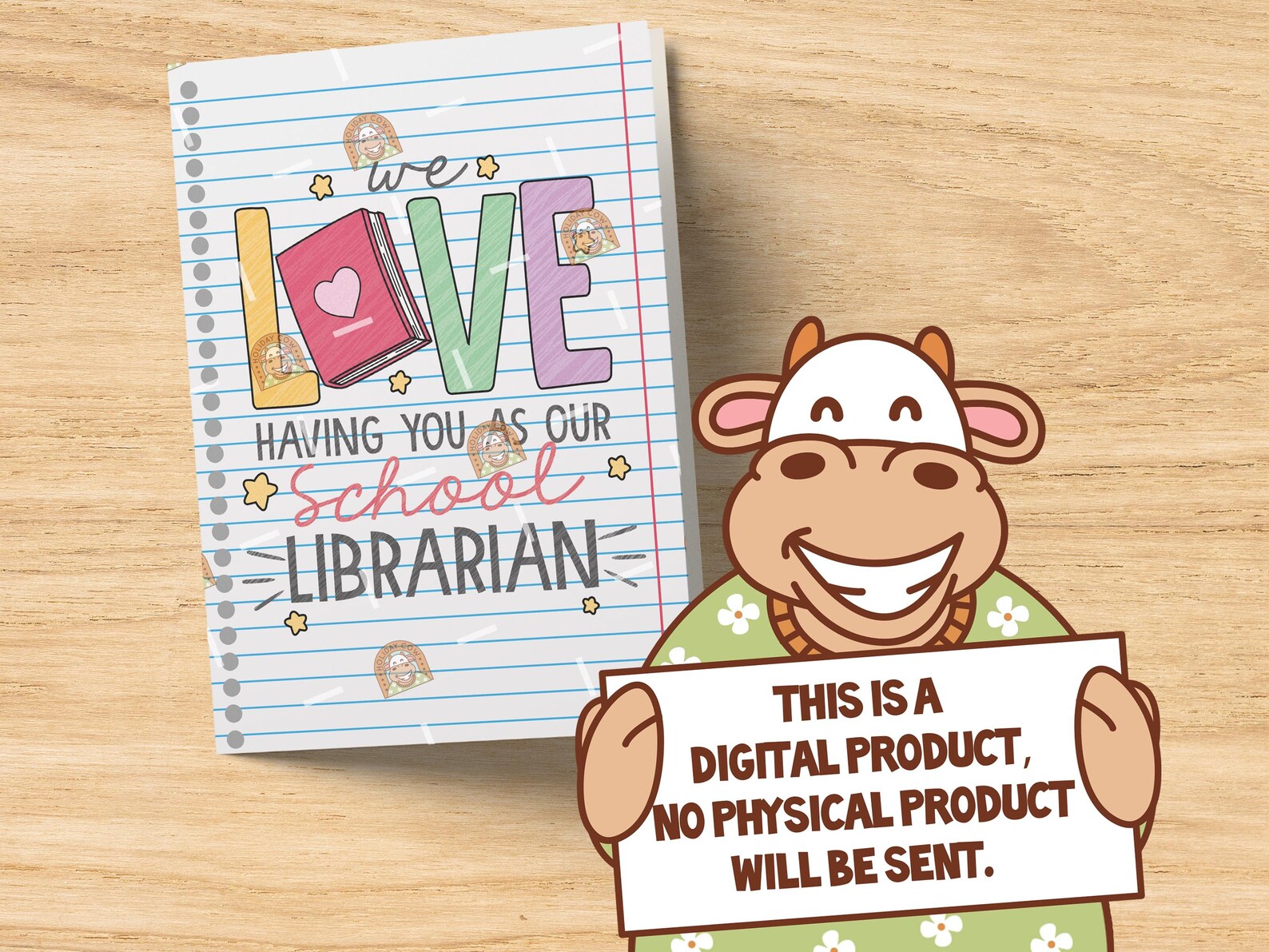 School Librarian Gift, Printable Librarian Card, Librarian Thank You ...