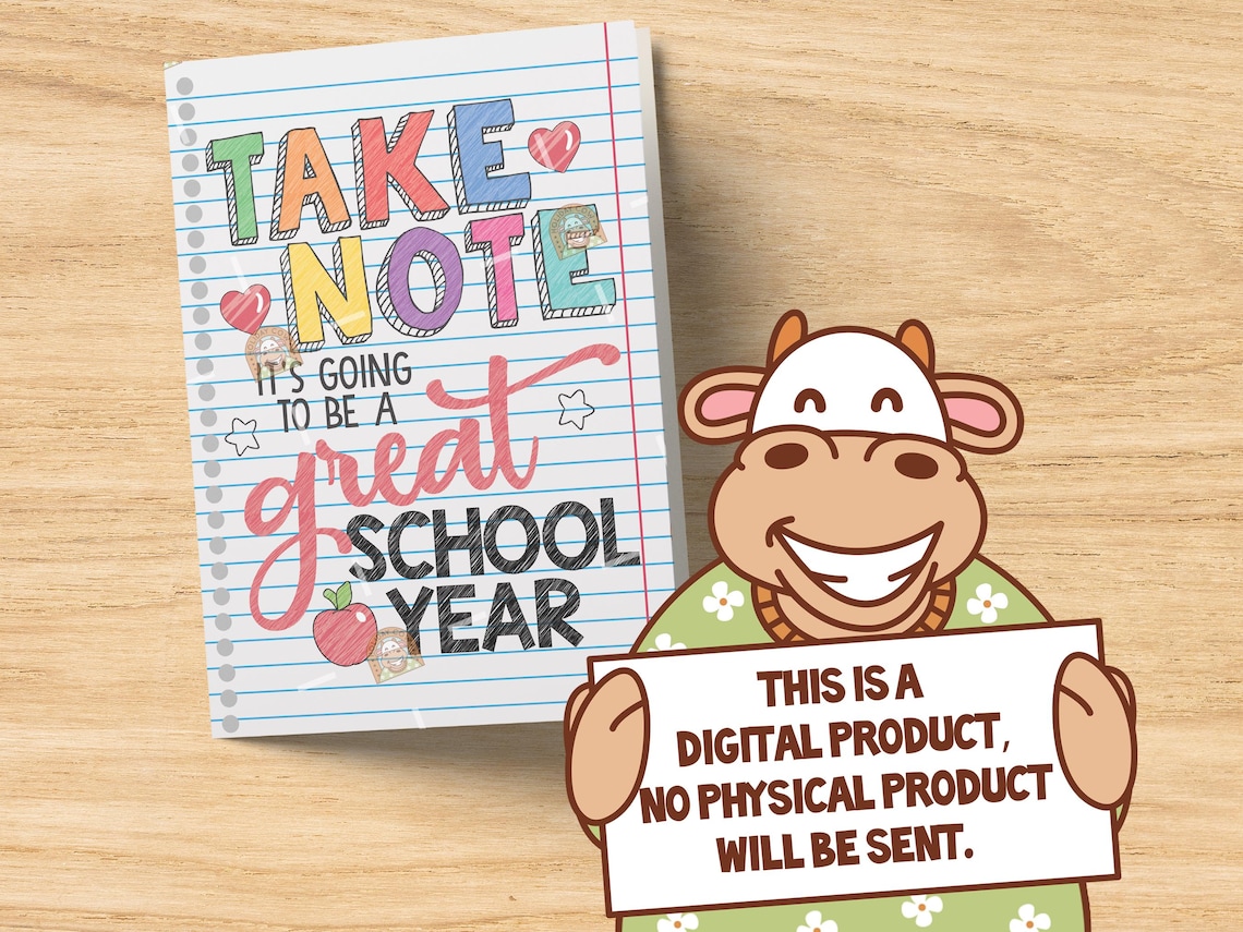Back to School Card Printable, Take Note Its Going to Be Great School ...