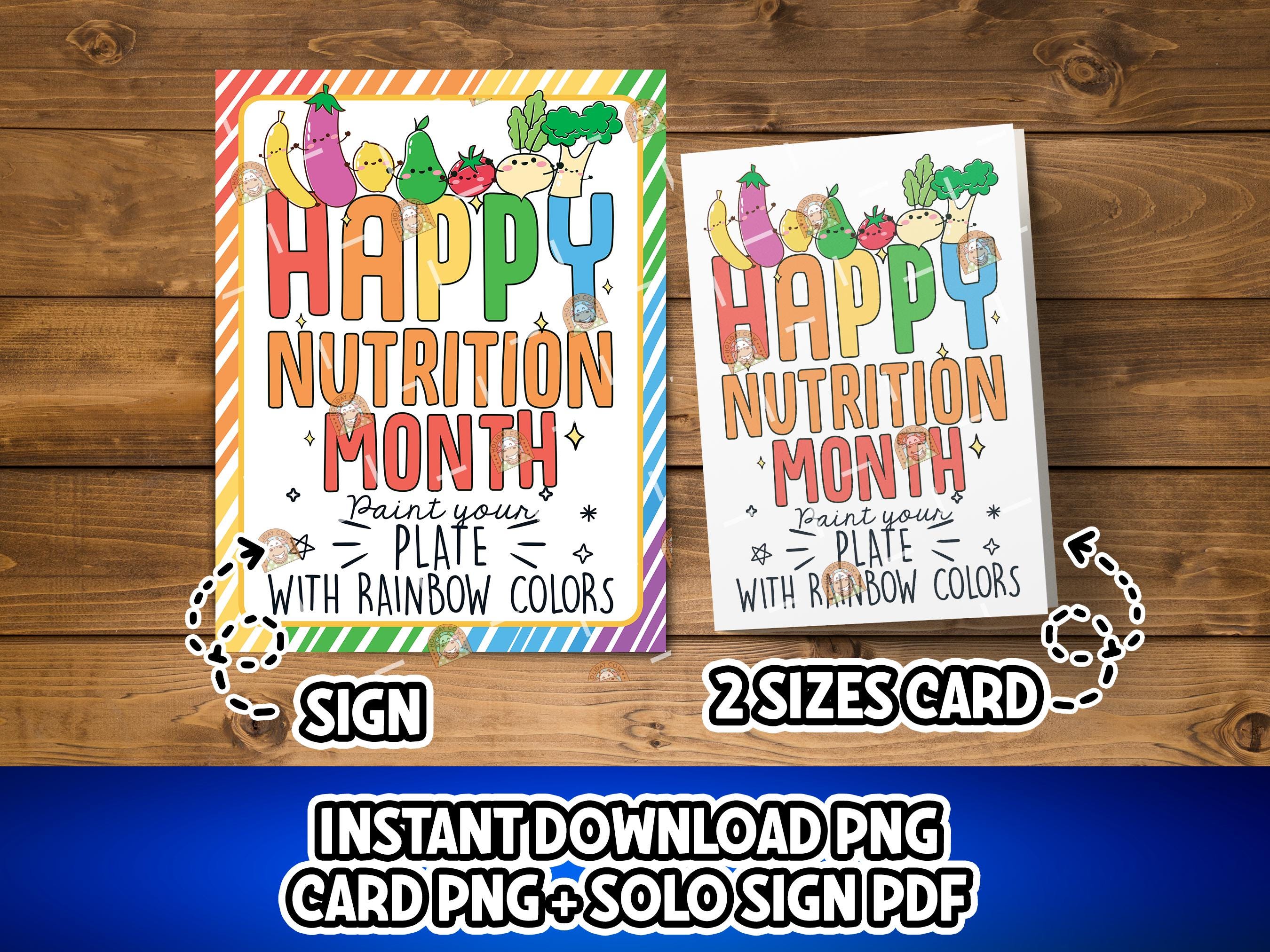Nutrition Month Card Printable, School Nutrition Month Décor, Nutrition ...