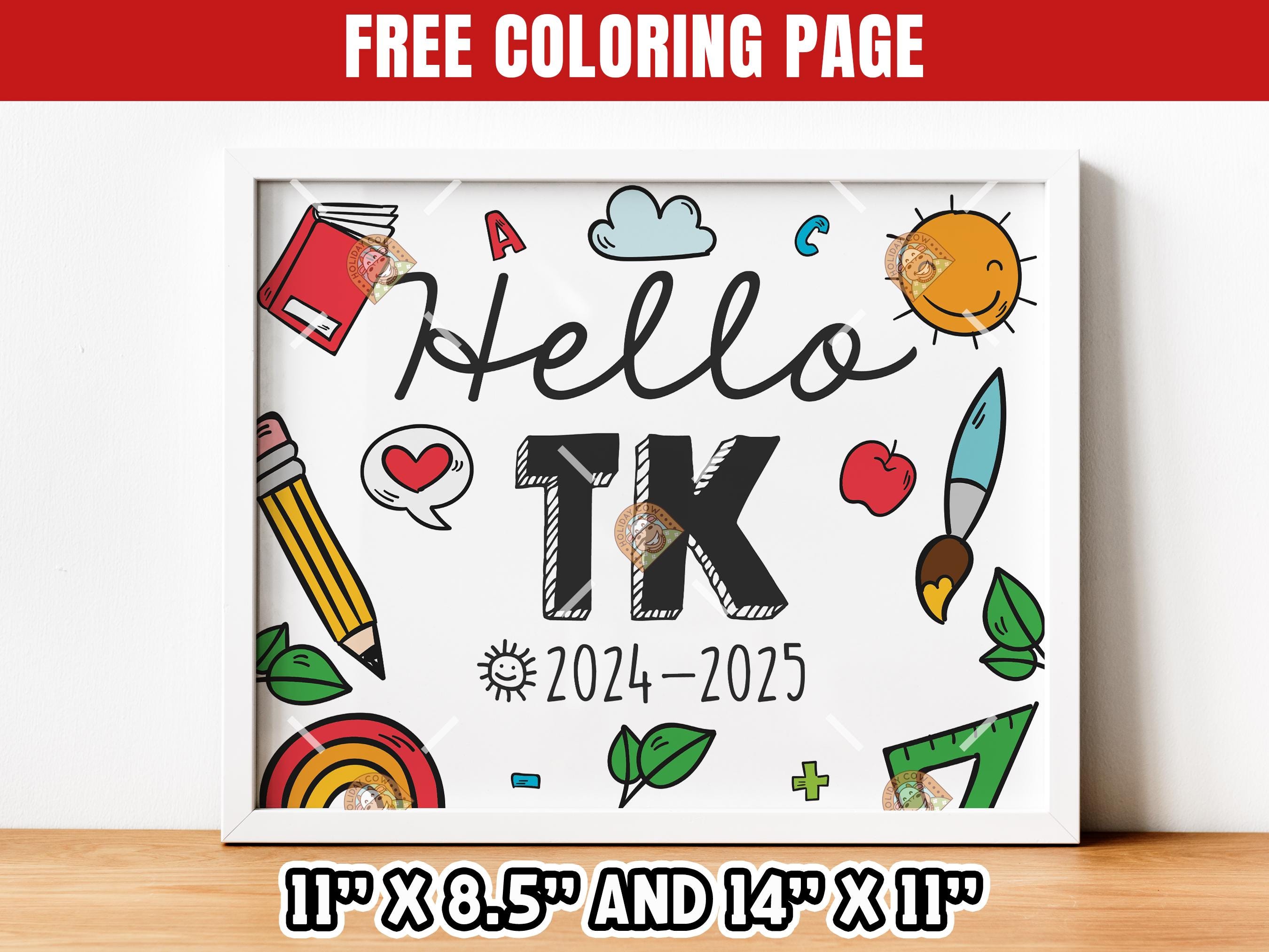 First Day of TK Sign, First Day of School Sign Printable, Back to ...