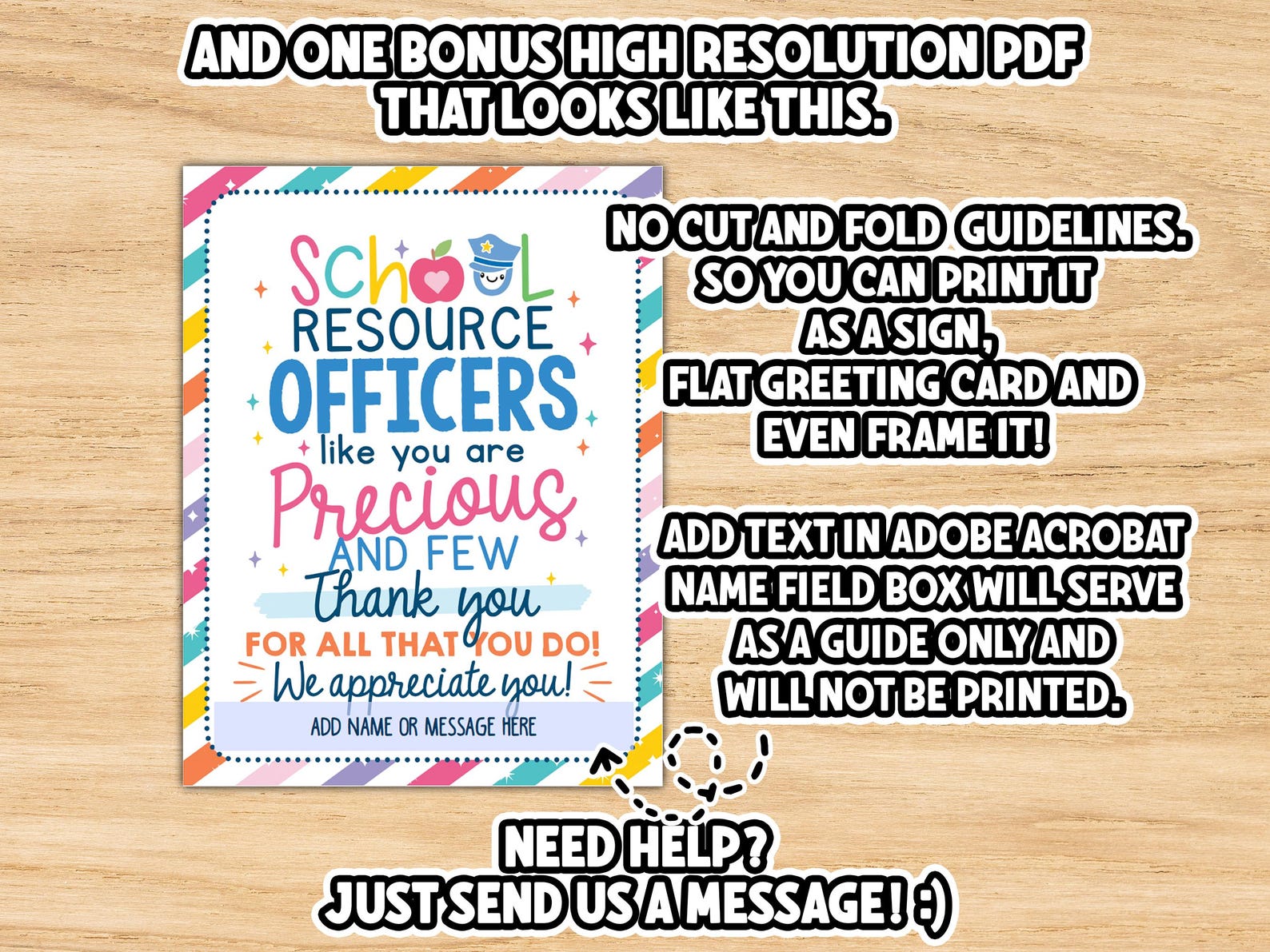 SRO Appreciation Gift, Printable School Resource Officers Day Gift ...