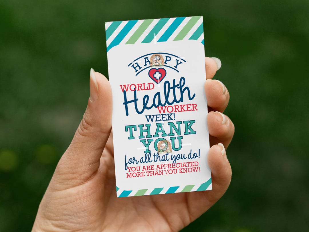 Printable World Health Worker Week Gift Tag, Thank You Health Worker ...