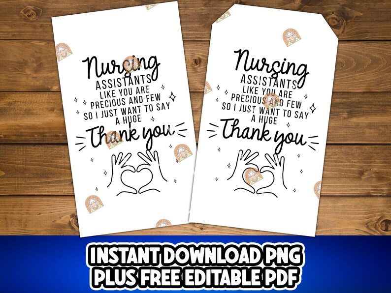 Nursing Assistant Gift Tag, Printable CNA Week Tag for CNA Week, Thank ...
