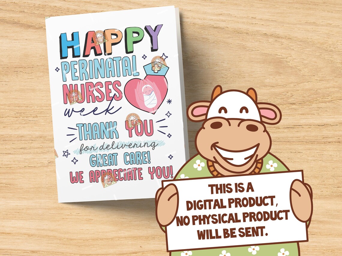Perinatal Nurses Week Card Printable, Thank You Perinatal Nurse ...