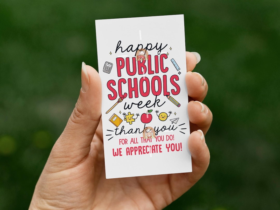 Public Schools Week Tag Printable, Public Schools Week Gift Tag, Public ...