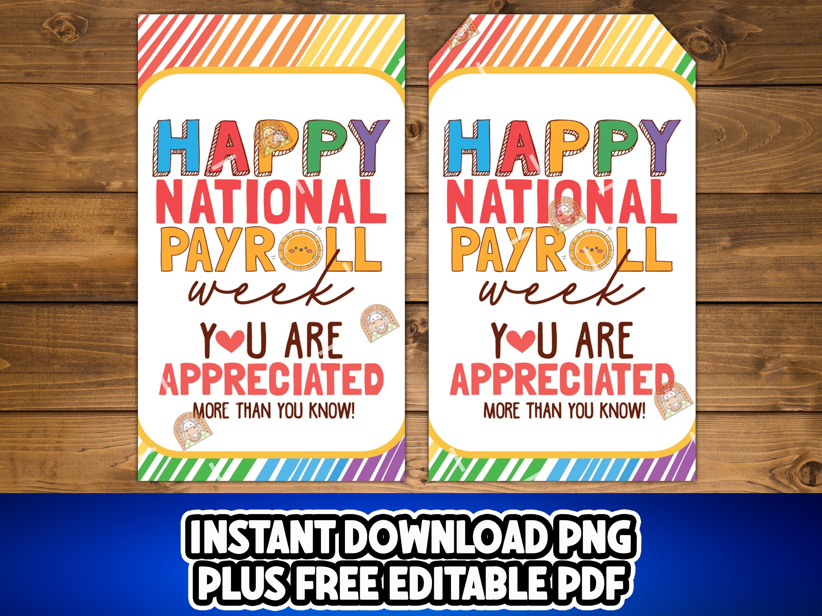 National Payroll Week Tags Printable, Payroll Week Gift Tags, Payroll ...