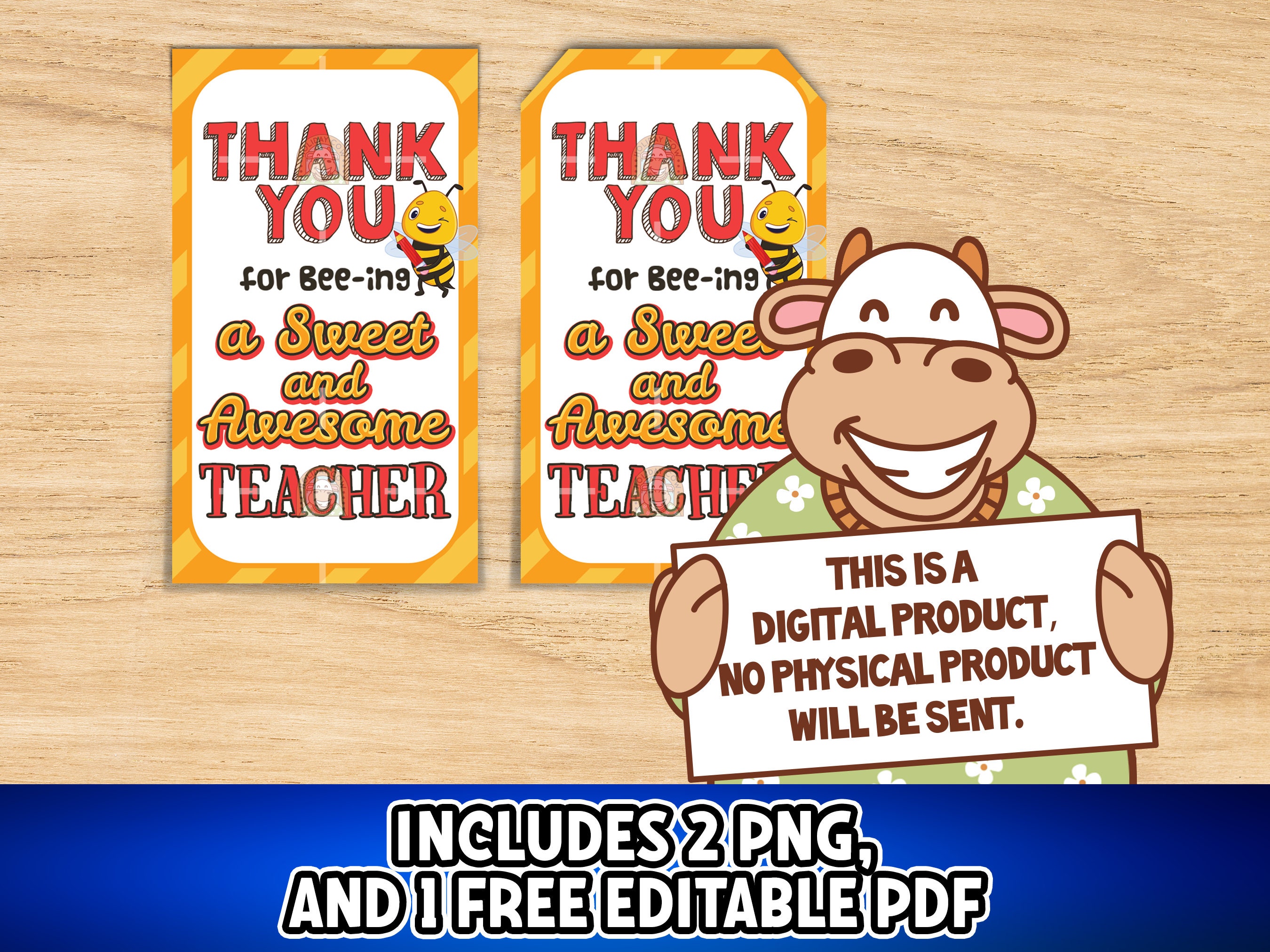 Printable Teacher Appreciation Gift Tag, Thank You for Bee-ing Teacher ...