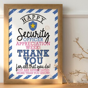 Security Officers Week Sign Printable, Security Officers Appreciation ...