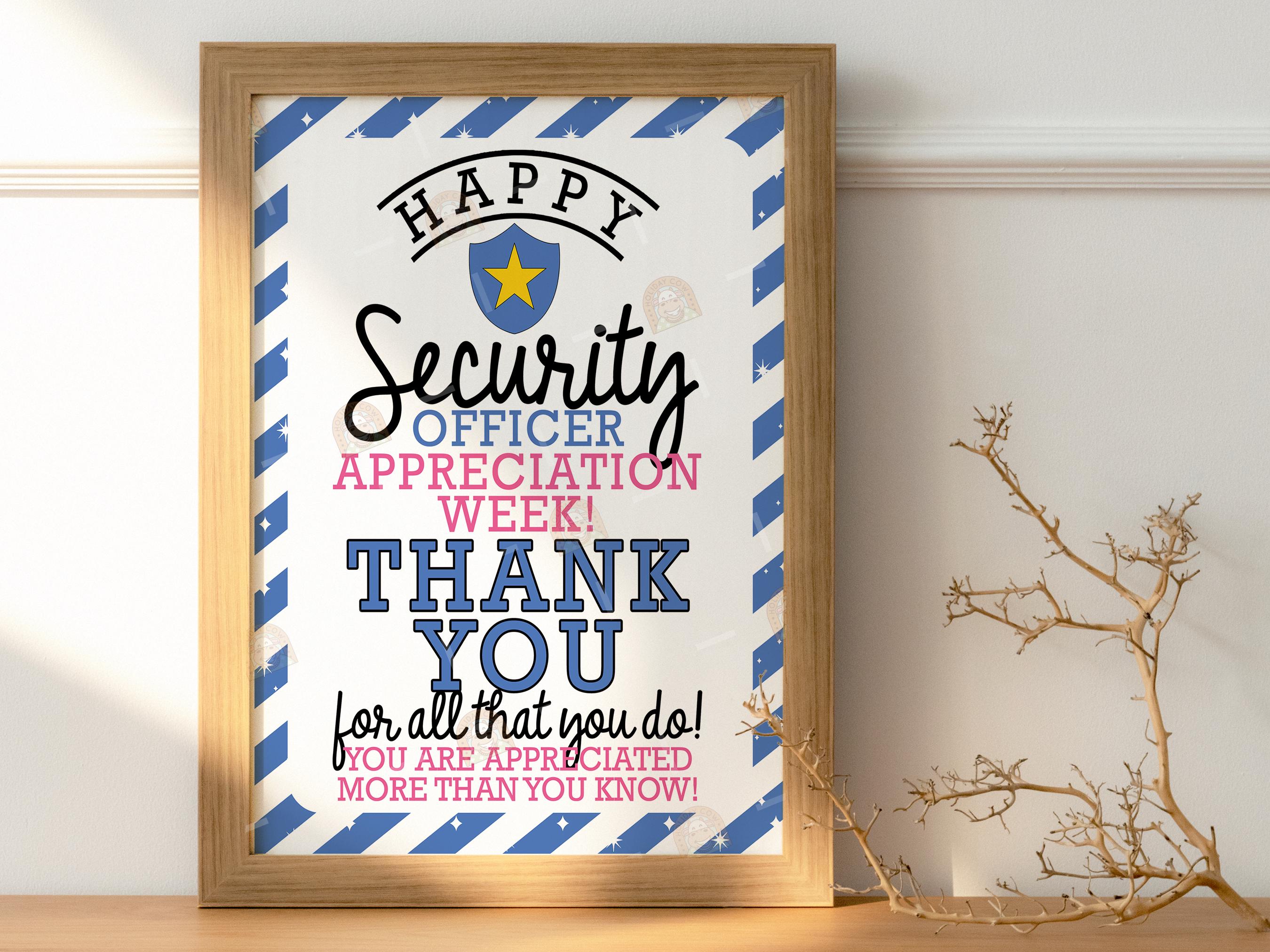 Security Officers Week Sign Printable, Security Officers Appreciation ...