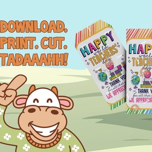 World Teachers Day Gift Tag Printable, World Teacher Day Tag, Happy ...