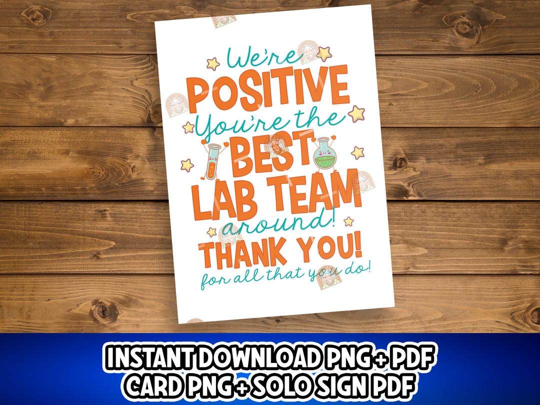 Lab Week Gift, Printable Thank You Lab Team Card, Funny Lab ...