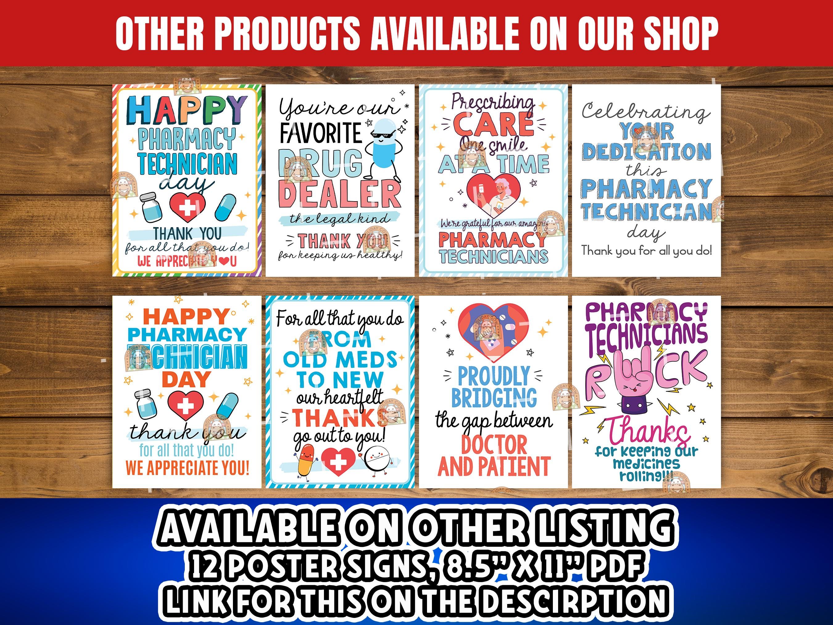 Pharmacy Tech Day Card Printable, Pharmacy Technician Day Gift ...
