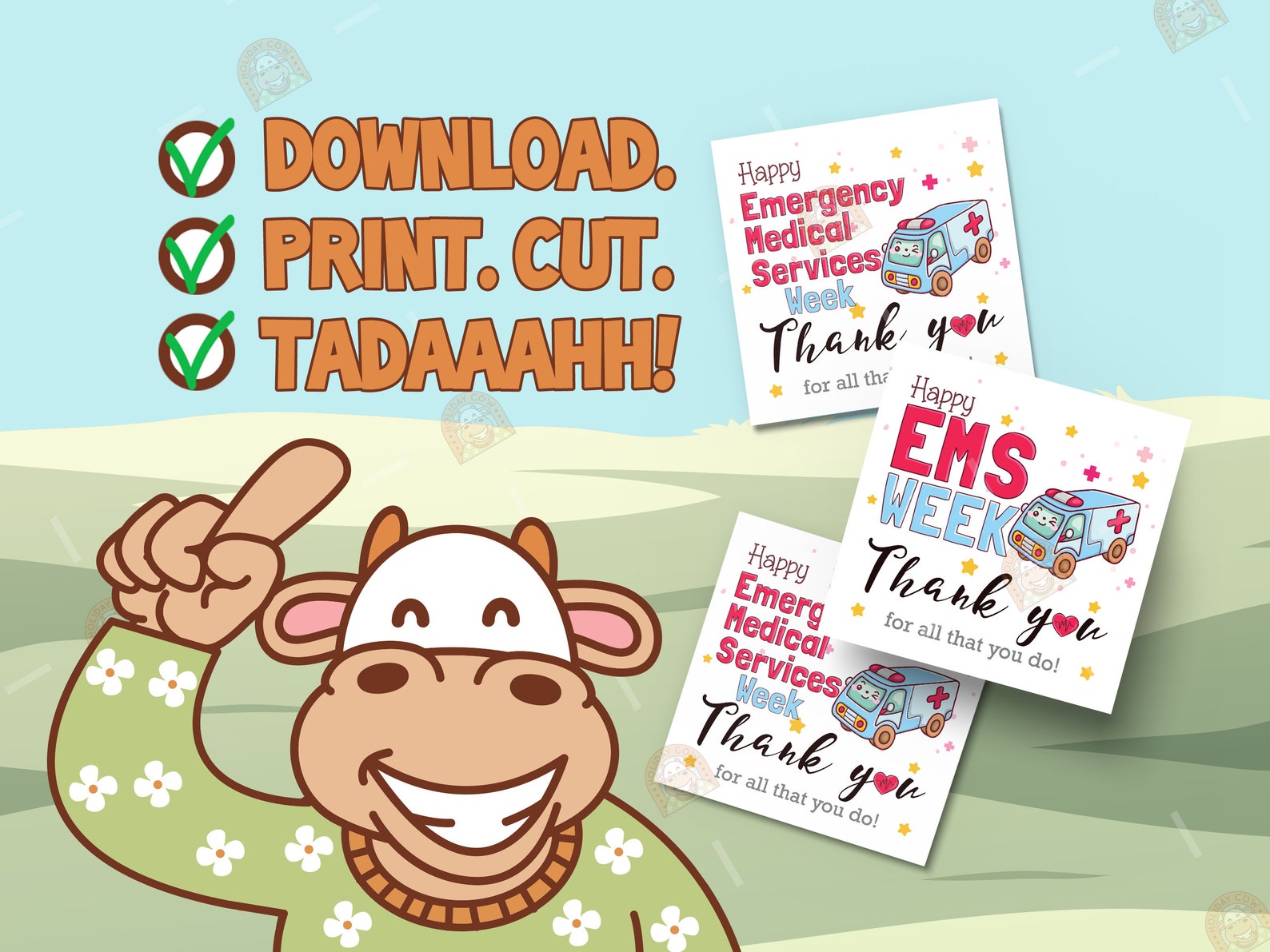 EMS Week Gift Tag, Ems Week Tag Printable, Ems Appreciation Tag ...
