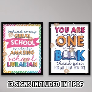 School Librarian Day Posters Printable, Librarian Thank You, Librarian ...
