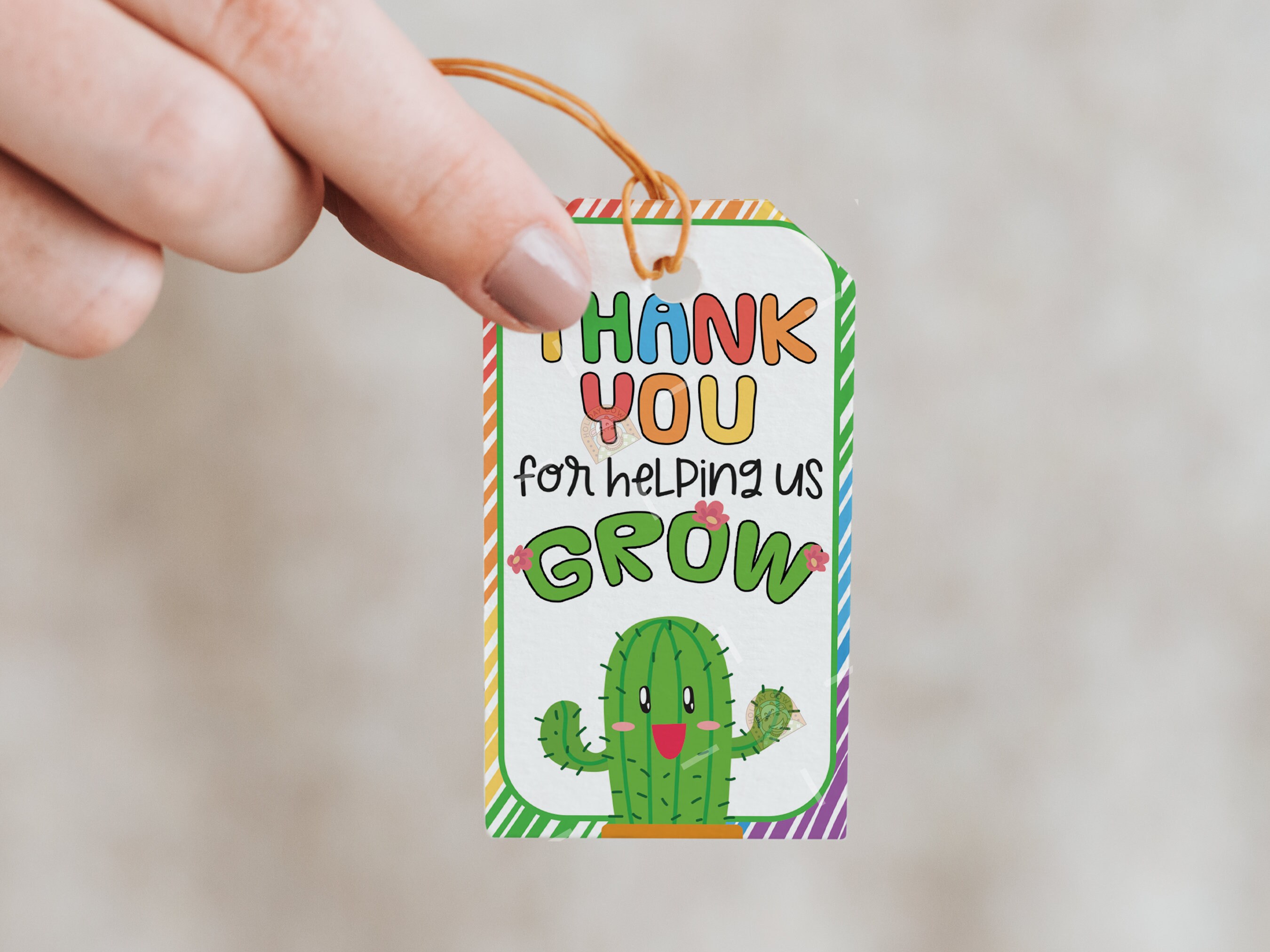 Teacher Appreciation Gift Tag Printable, Teacher Thank You for Helping ...