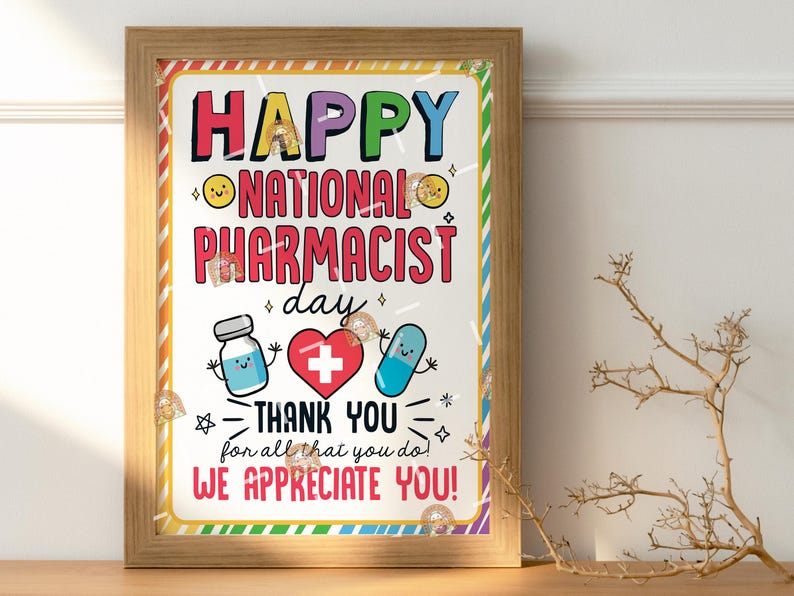 Pharmacist Day Card Printable, Thank You Pharmacist Gift Idea ...