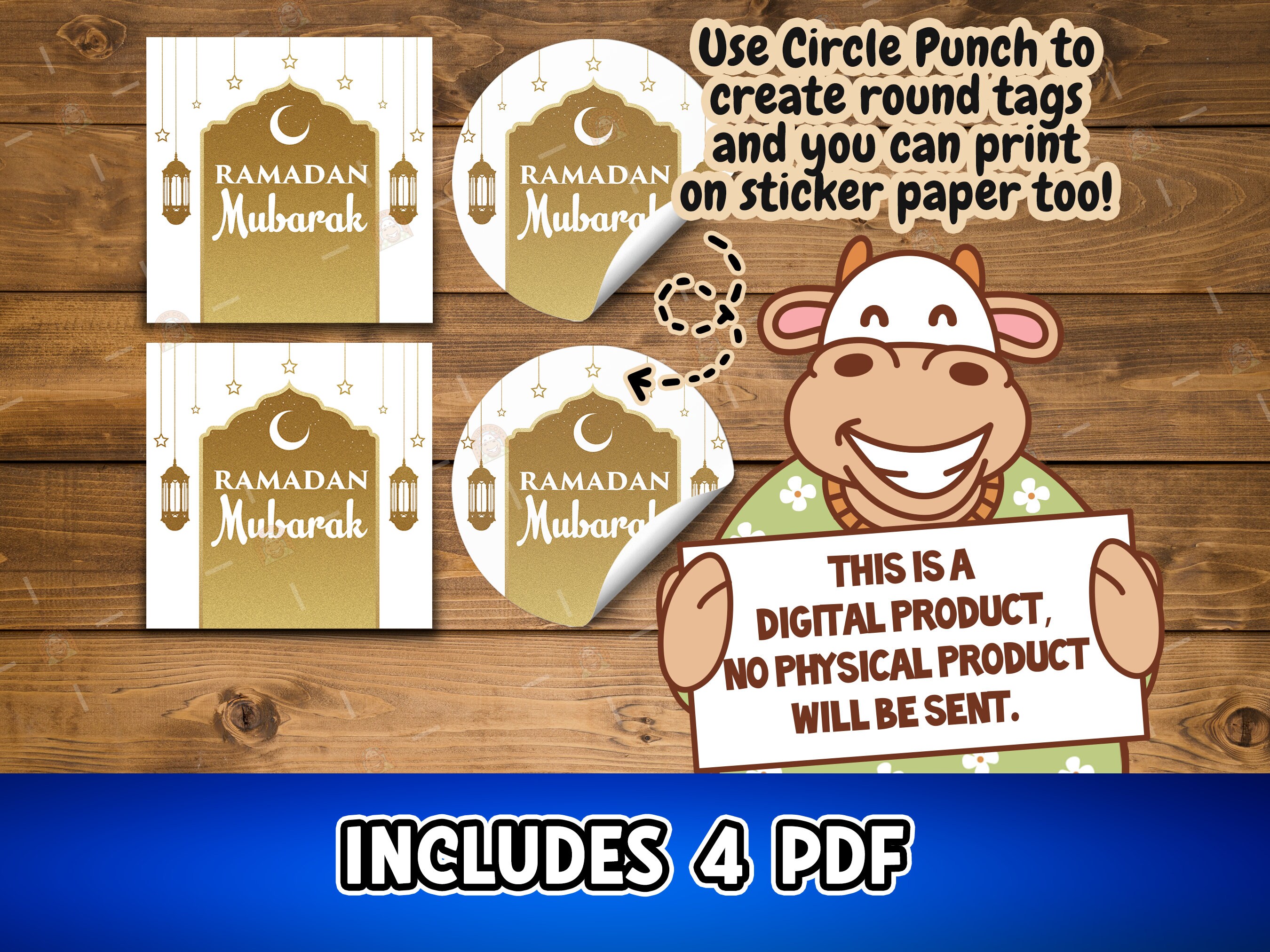 Eid Mubarak Tags, Printable Ramadan Mubarak Tags, Editable Ramadan ...