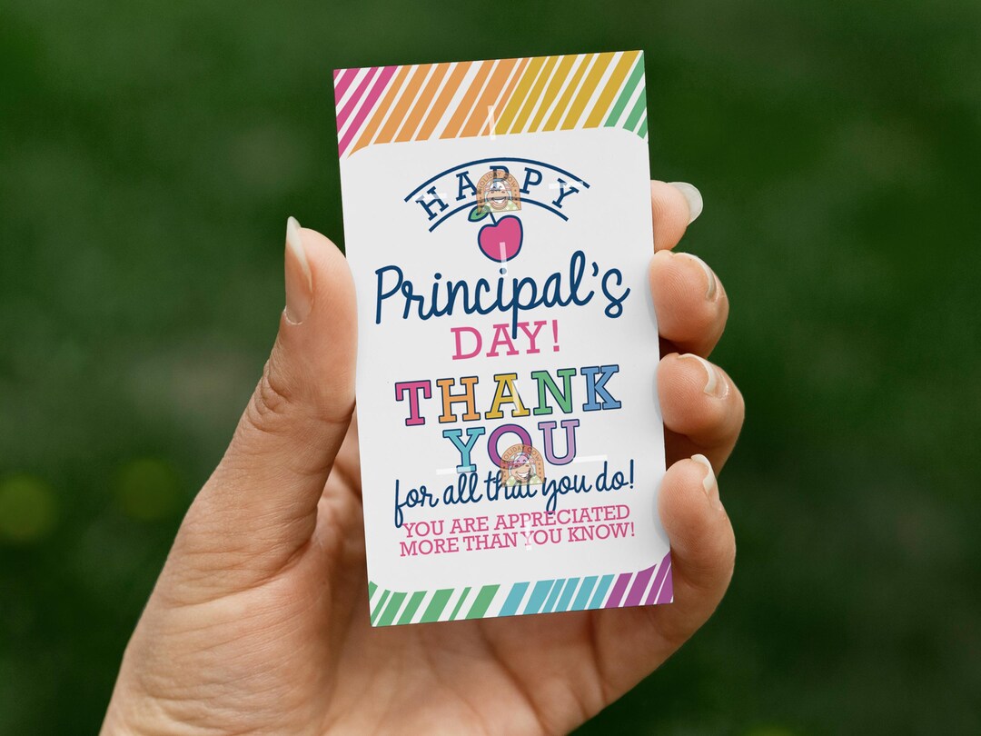 Principal Appreciation Gift Tag Printable, School Principal Gift Tag ...