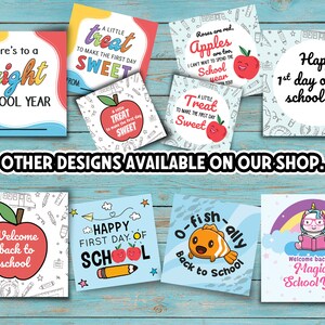 First Day of School Apple Gift Tag, Teacher Cookie Tag, Back to School ...