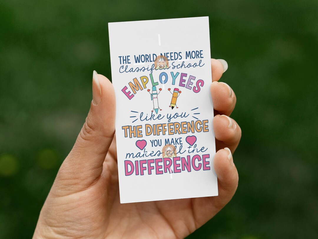 Classified School Employee Gift Tag, Printable Employee Tag, Classified ...