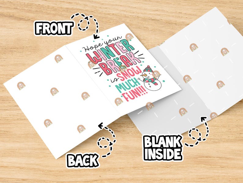 Hope Your Winter Break is Snow Much Fun Printable Card, Winter Break ...