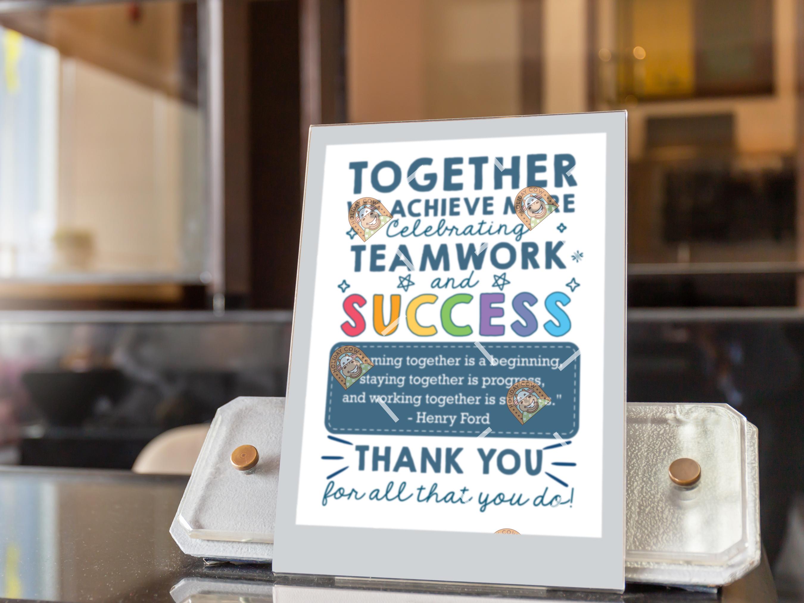 Team Appreciation Sign Printable, Thank You Team Members Gift, Team ...
