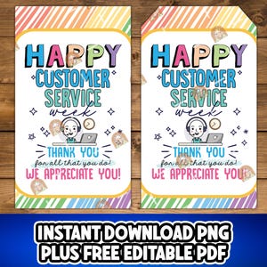 Customer Service Week Tags Printable, Happy Customer Service ...