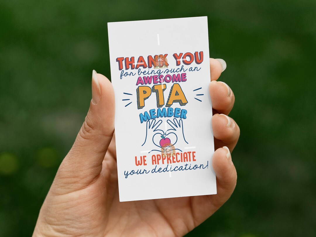 Printable PTA Members Gift Tag, Parent Teacher Association Gift Tag ...
