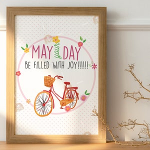 May Day Sign, Happy May Day Gift, Printable Card, Spring May Day Basket ...
