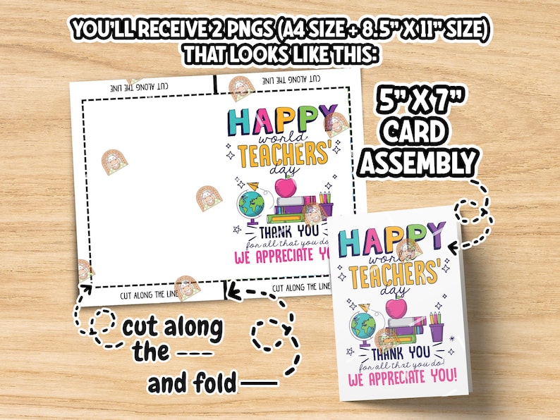 World Teachers' Day Card Printable, World Teachers Day Gift, Happy ...