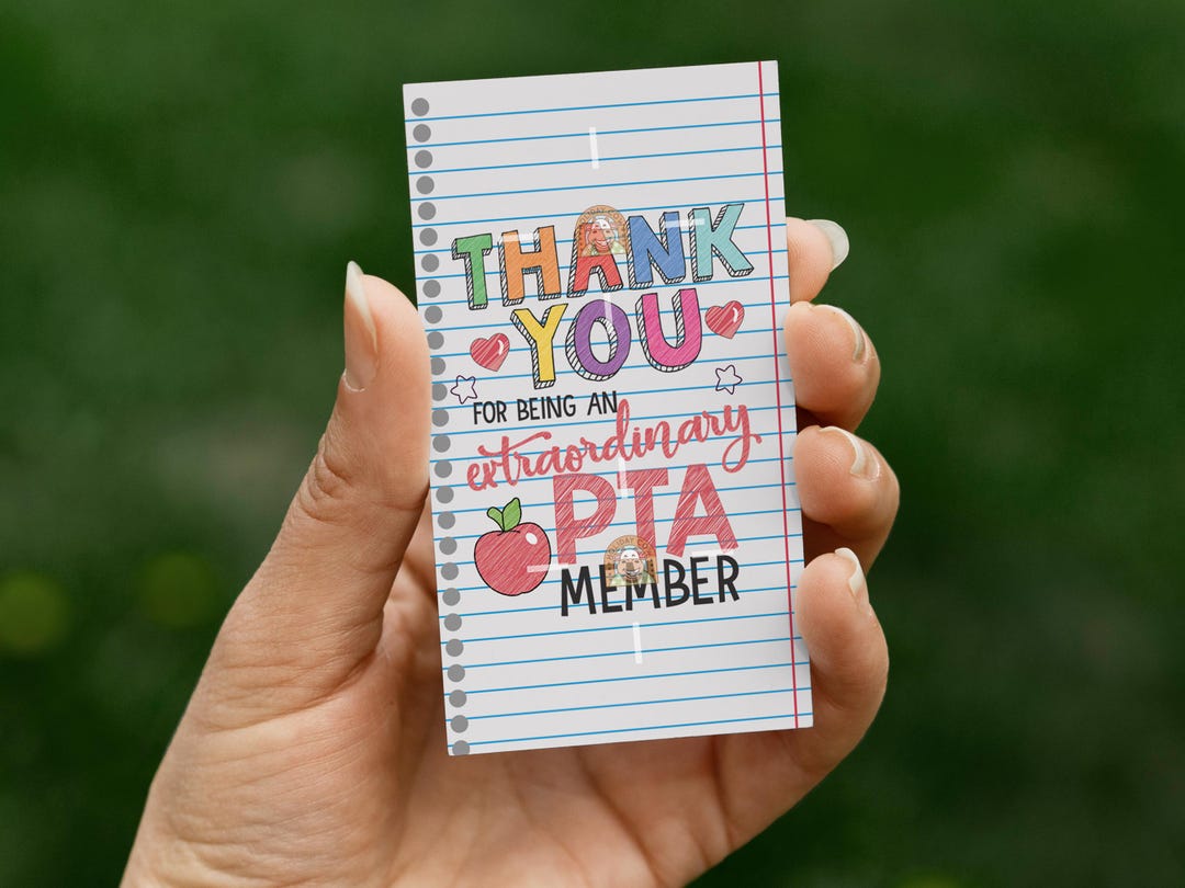 PTA Members Gift Tag, Printable School Parent Teacher Association Tags ...
