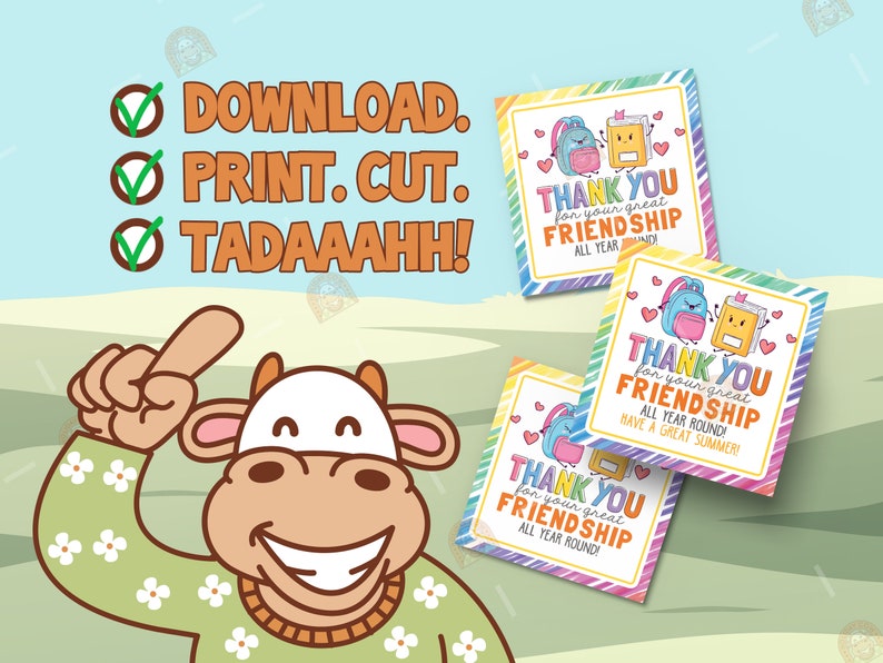 End of Year Classmate Gift Tag Printable, End of School Year Tag for ...