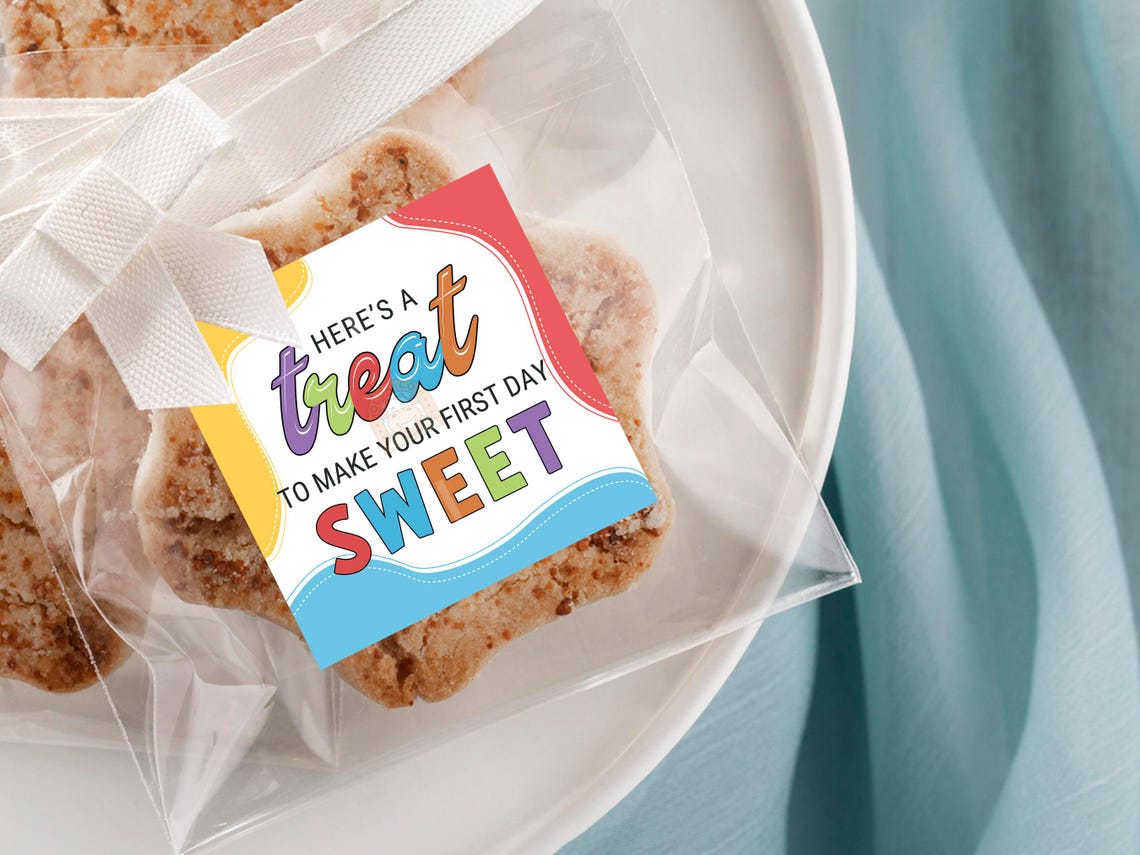 First Day of School Tags Printable, Student Sweet Treat Tag, Teacher ...