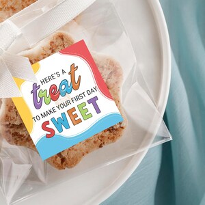 First Day of School Tags Printable, Student Sweet Treat Tag, Teacher ...