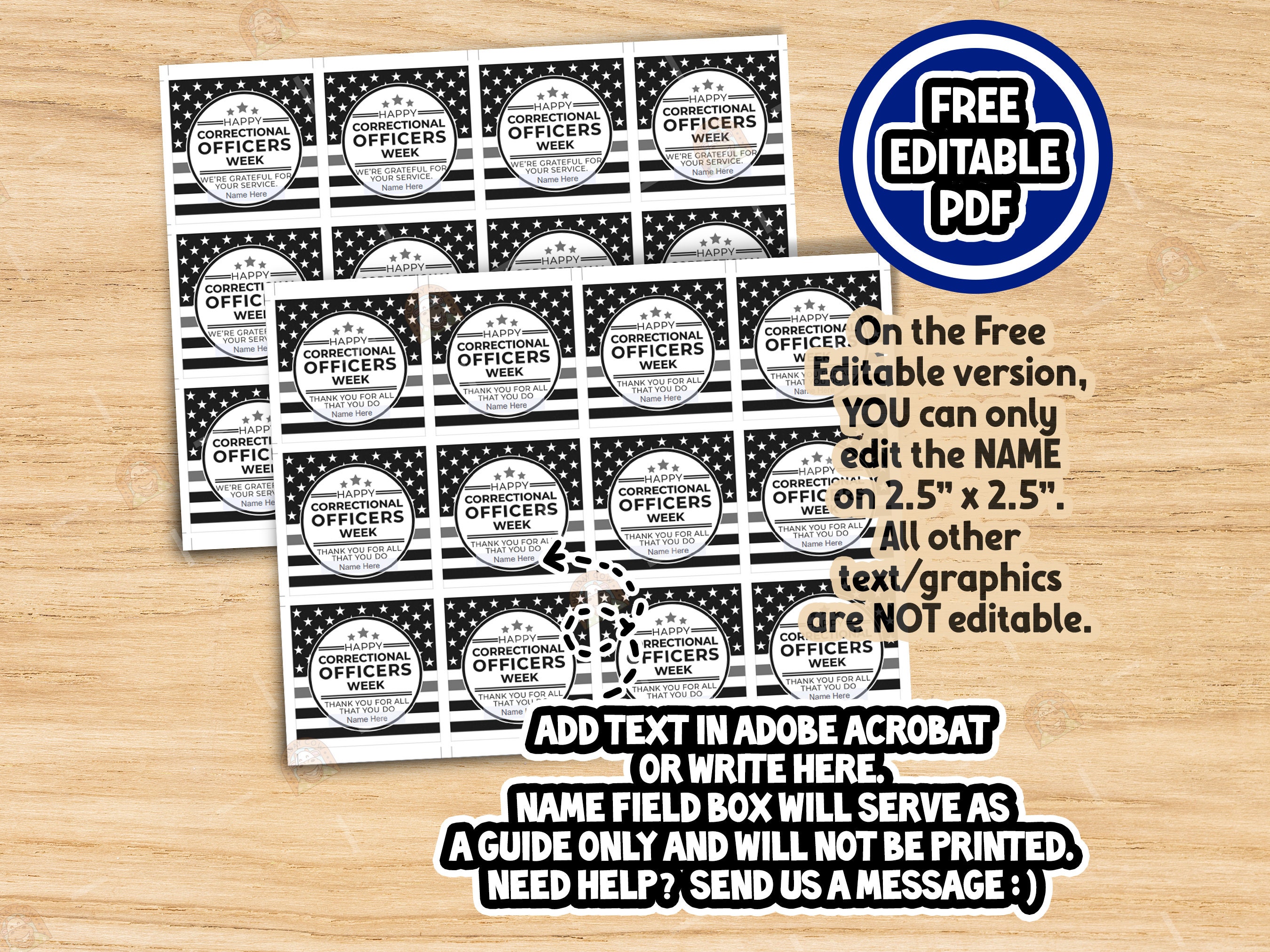 Correctional Officers Week Gift Tags Printable, Correctional Officer ...