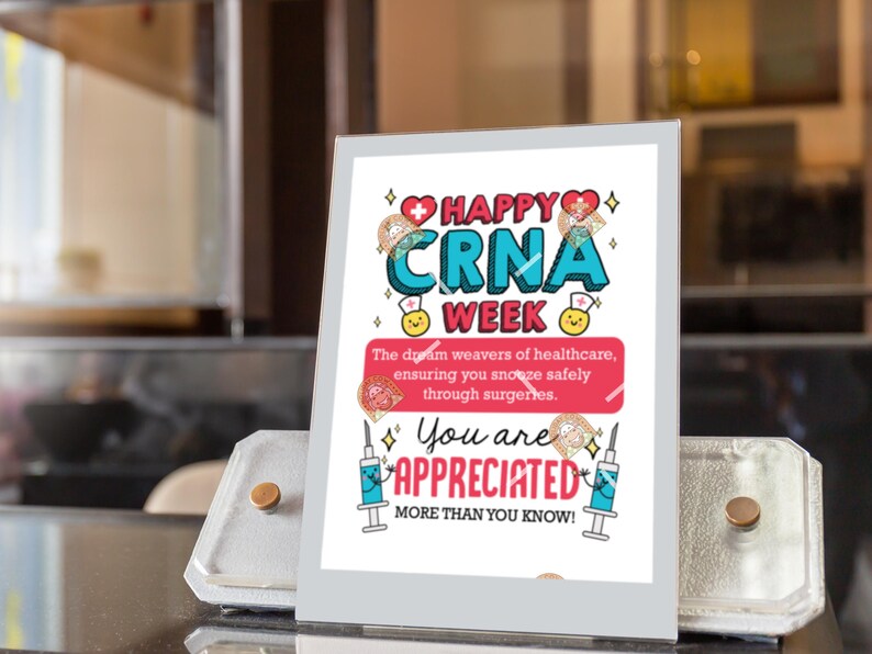 CRNA Week Gift, CRNA Week Card Printable, Nurse Anesthetist Week Gift ...