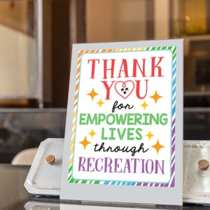 Recreational Therapists Card Printable, National Therapeutic Recreation ...