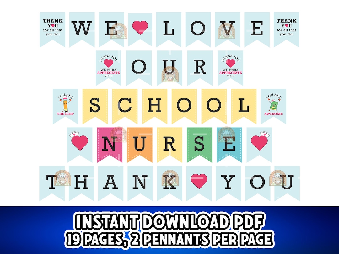 School Nurse Banner Printable, Thank You School Nurse Appreciation ...