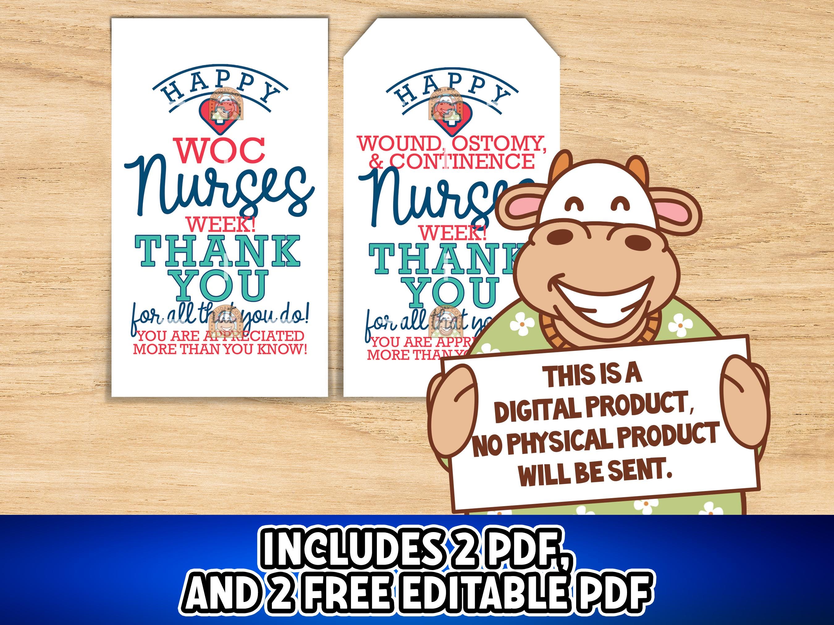 WOC Nurses Week Gift Tag Printable, WOC Nurse Appreciation Tag, Wound ...
