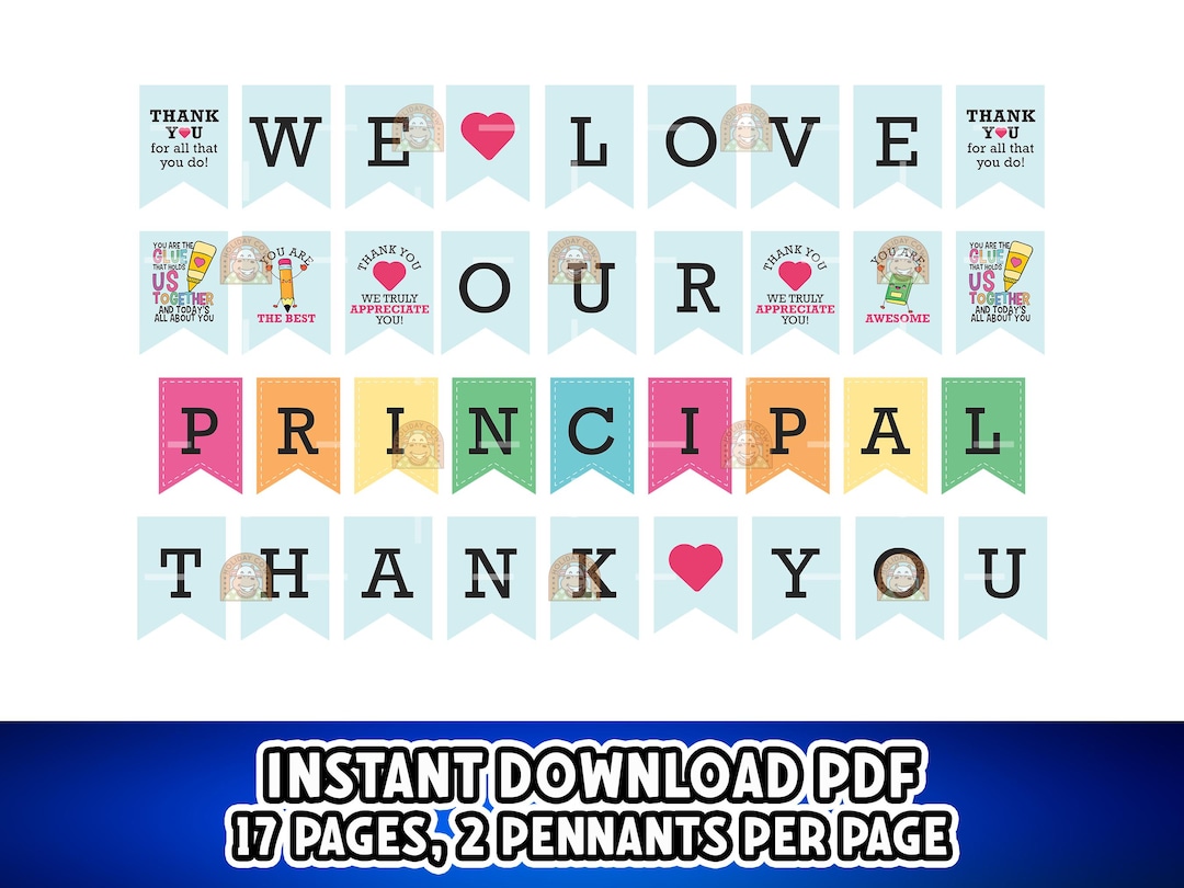 We Love Our Principal Banner Printable, National Principal's Day Banner ...