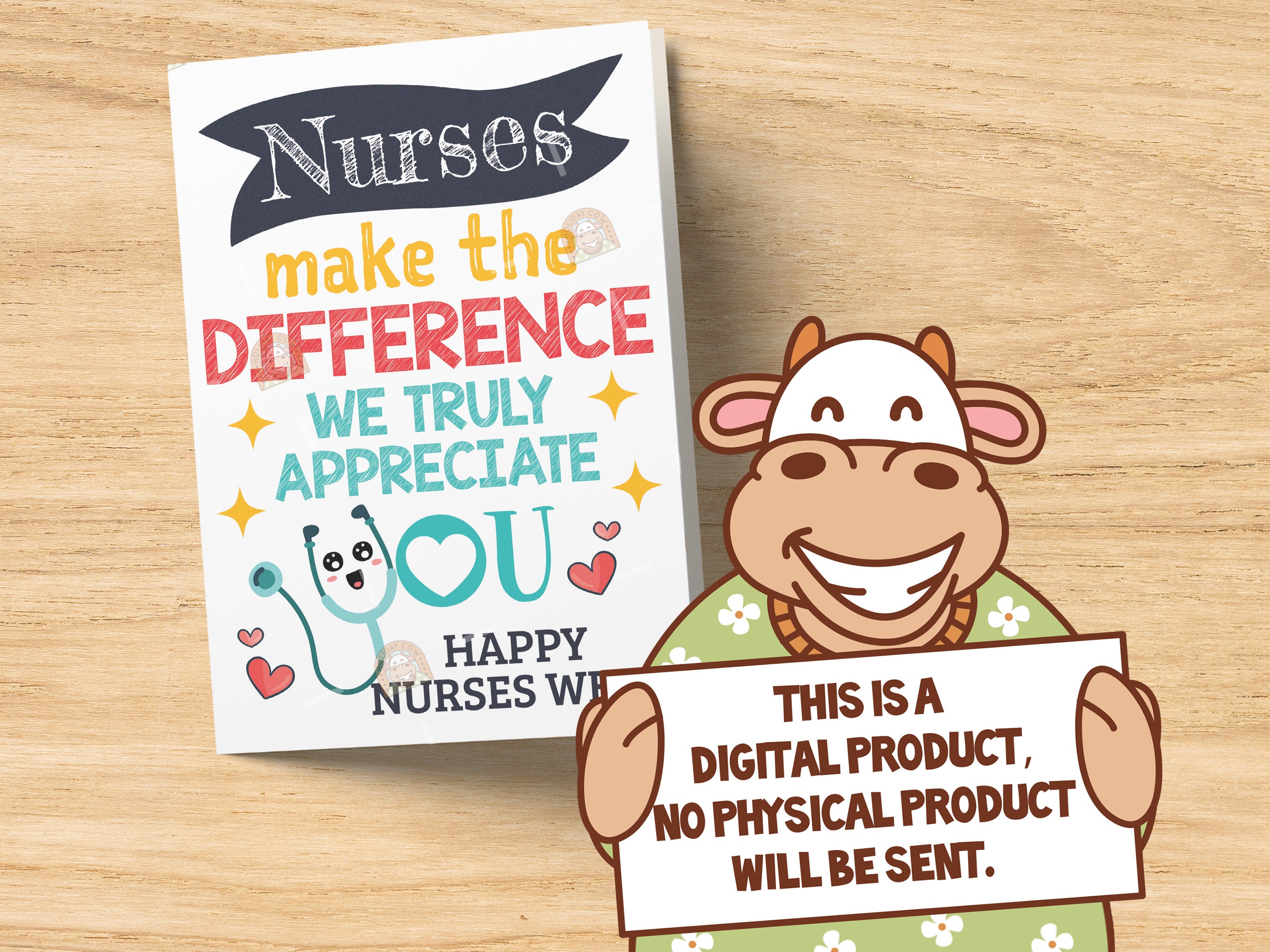 Nurses Week Card Printable, Nurse Appreciation Card, Nurse Thank You ...