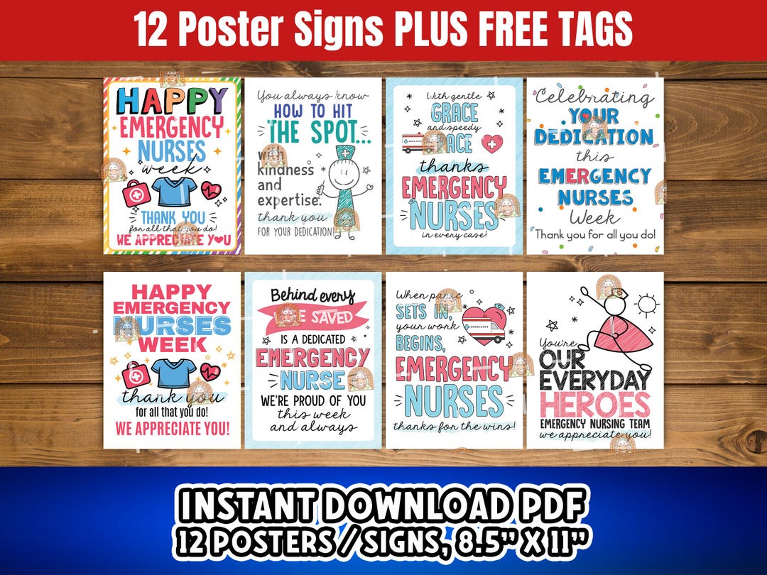 Emergency Nurses Week Signs Printable, Emergency Nurses Week Gift, ER ...