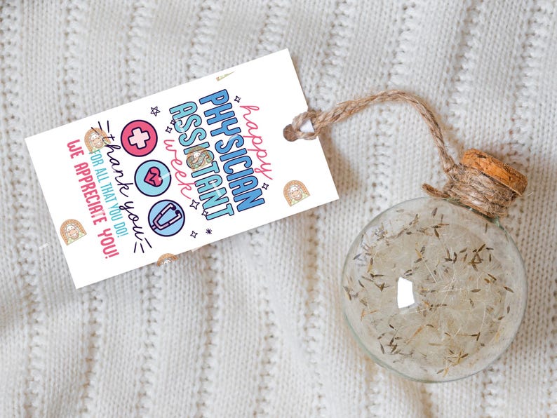 Physician Assistant Week Tags Printable, Physician Associate Gift Tag ...