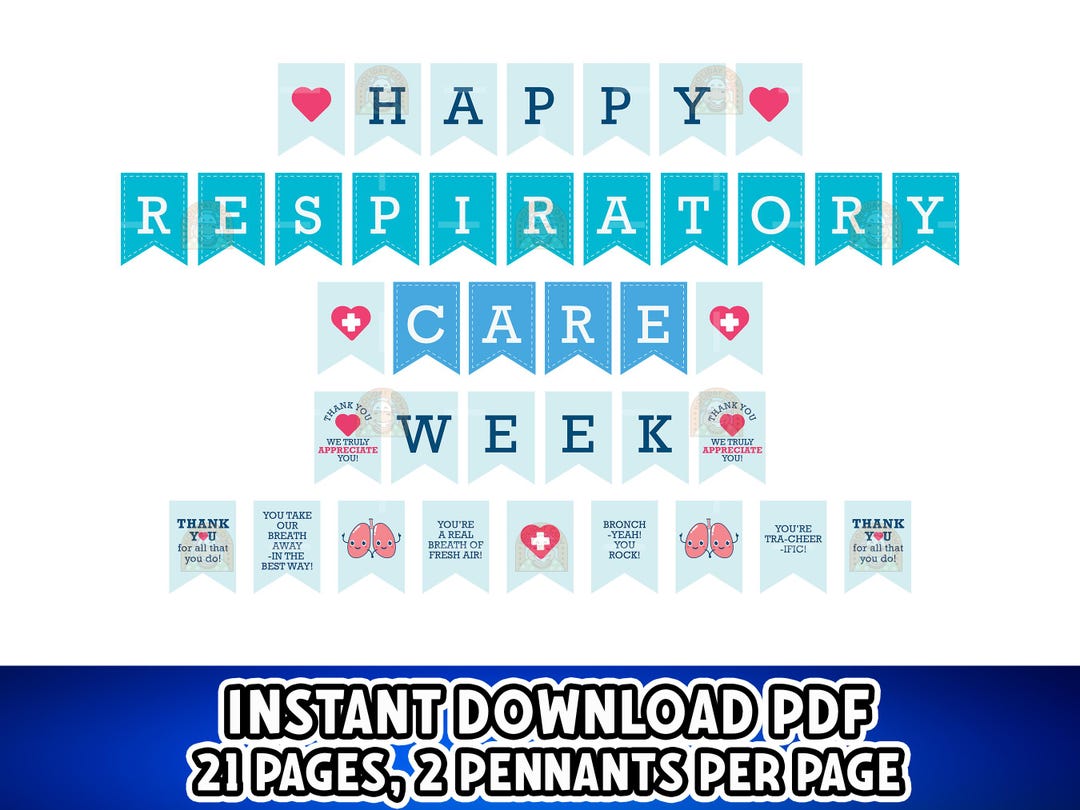 Respiratory Care Week Banner Printable, Respiratory Therapist Thank You ...