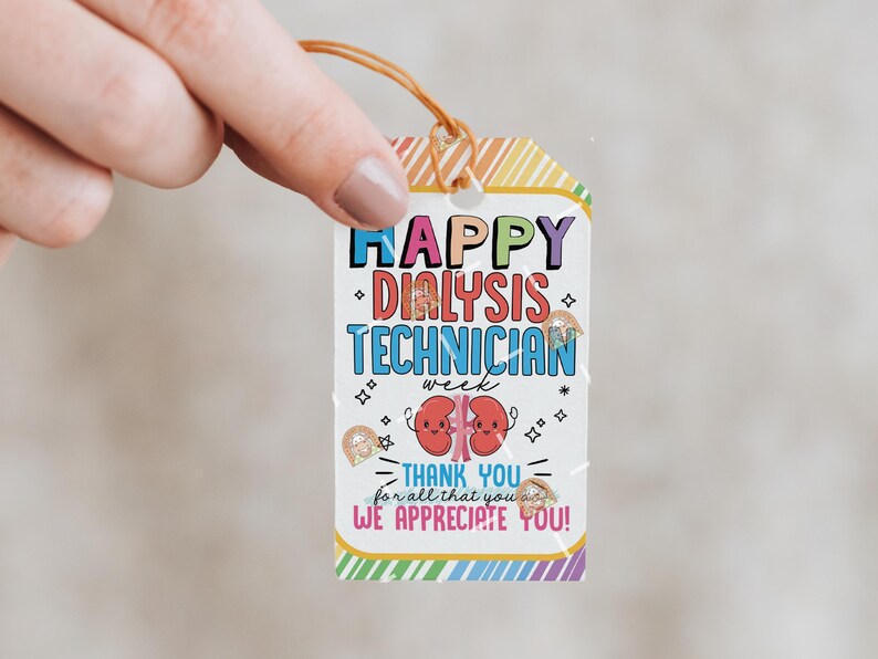 Dialysis Tech Week Printable Tag, Dialysis Tech Gift Tags, Dialysis ...