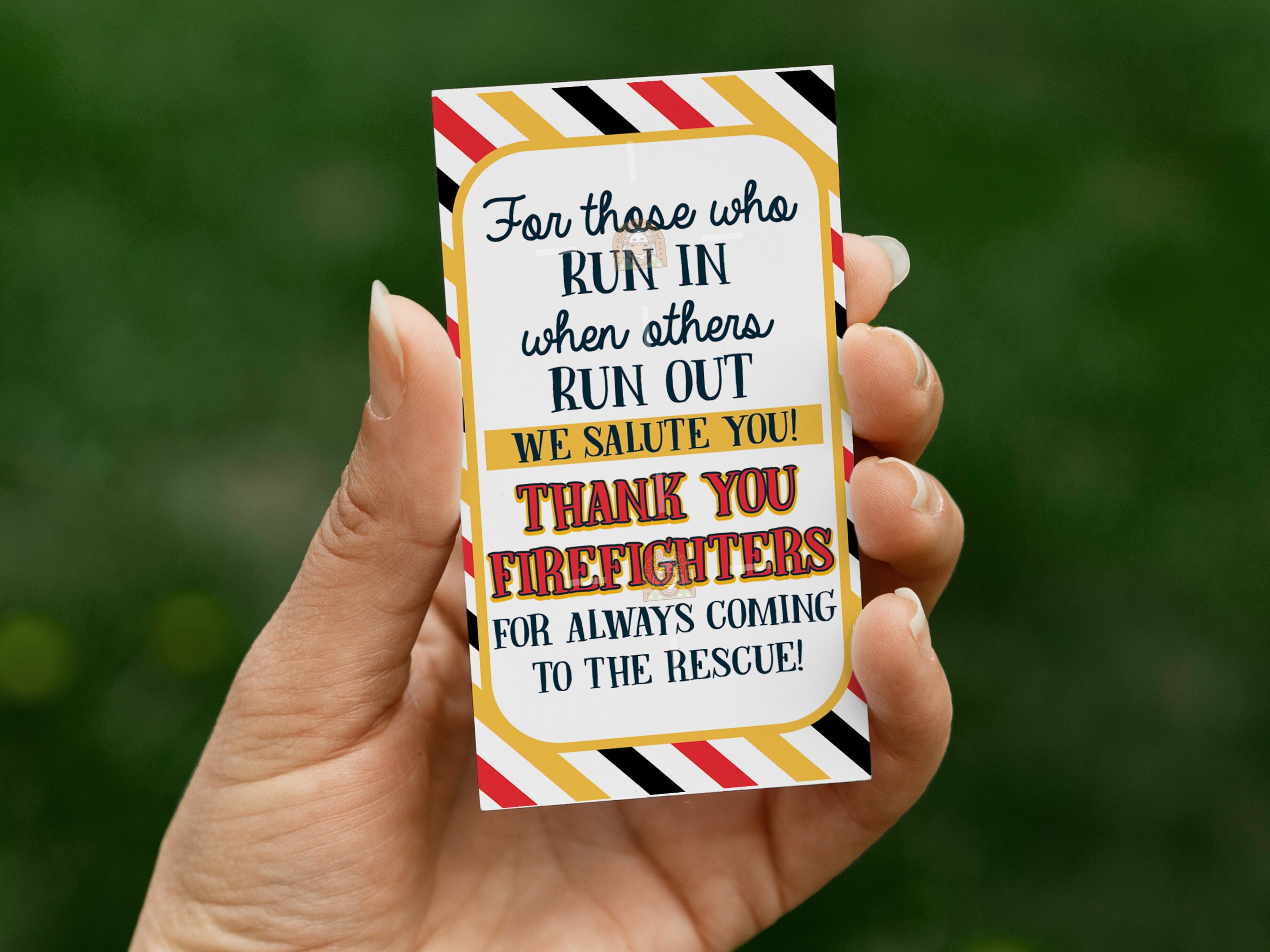 Firefighter Tags Printable, Firefighter Appreciation Tags, Firefighter ...