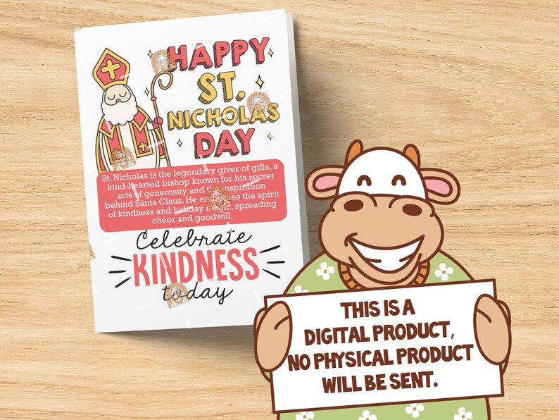 Saint Nicholas Day Card, Printable St Nicholas Day Card, St. Nicholas ...