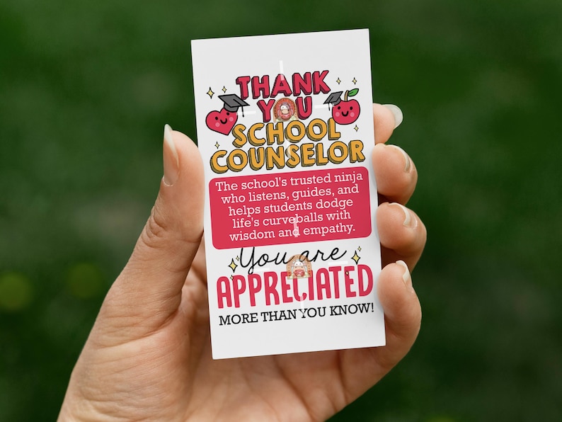 School Counselor Gift Tag, National School Counseling Week Tag ...