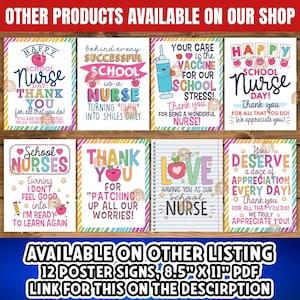 Printable School Nurse Gift, School Nurse Day Sign, School Nurse Day ...