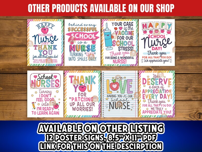 Printable School Nurse Gift, School Nurse Day Sign, School Nurse Day ...